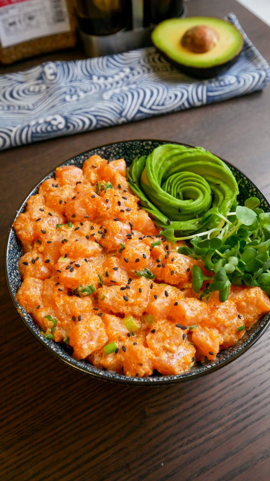 Spicy Salmon Poke Bowl - Jecca Chantilly