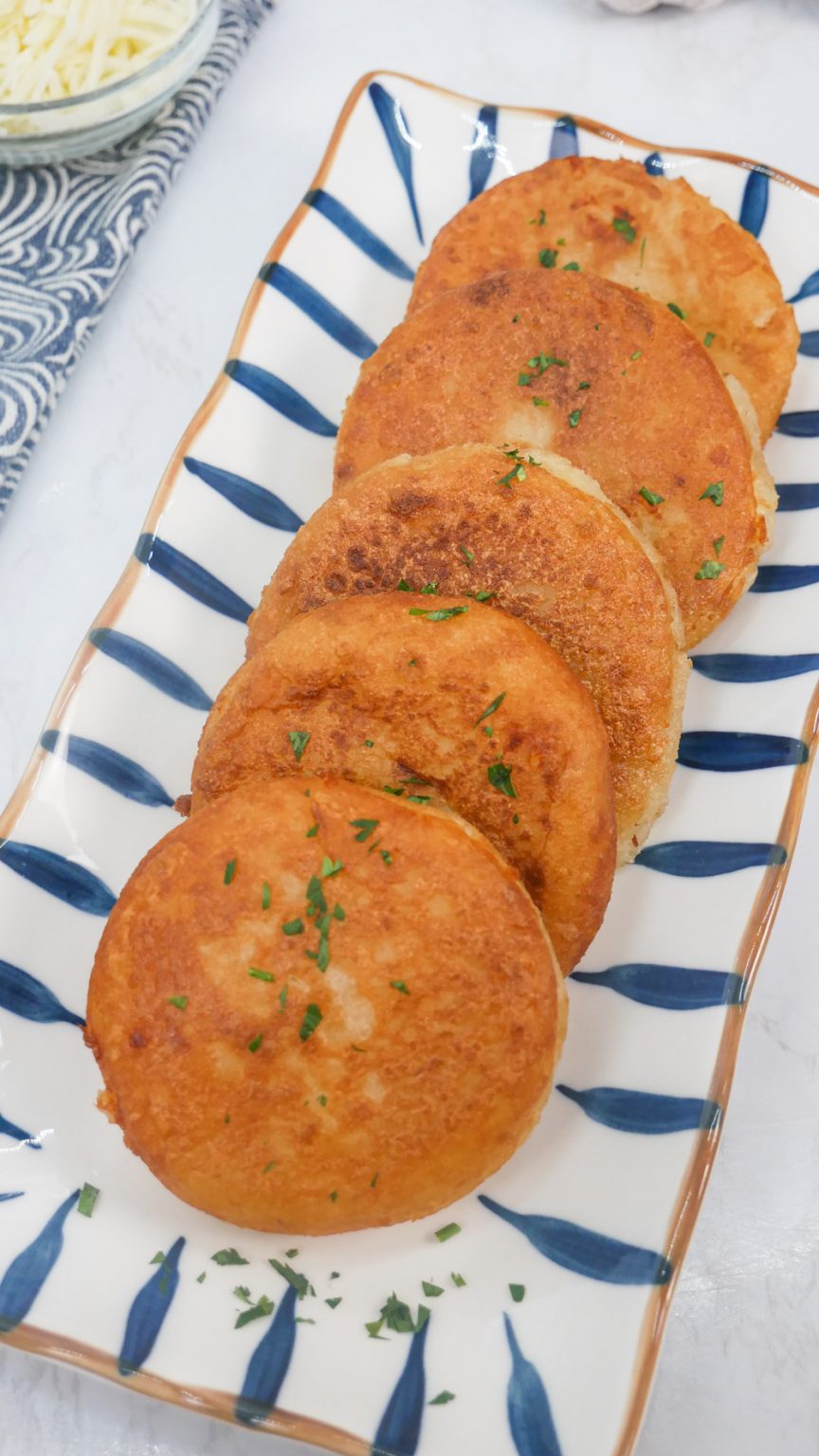 Potato Cheese Pancakes with Roasted Garlic - Jecca Chantilly