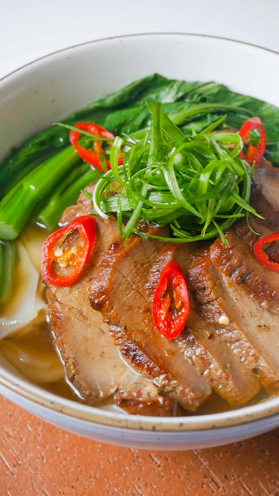 Char Siu Pork Noodle Soup Recipe (Ho Fun Noodles) - Jecca Chantilly