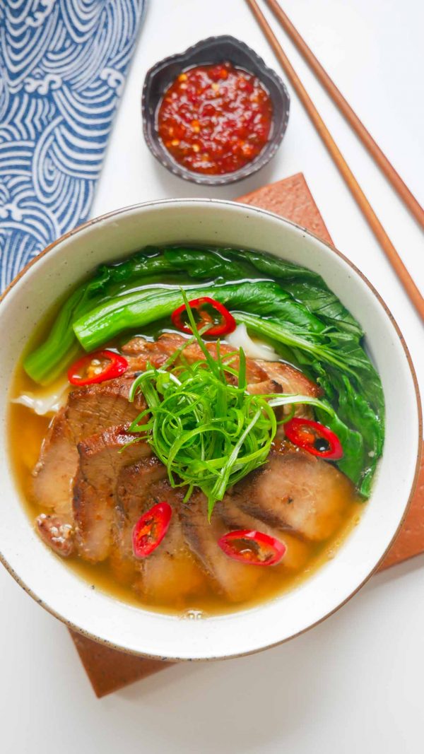 Char Siu Pork Noodle Soup Recipe (Ho Fun Noodles) - Jecca Chantilly