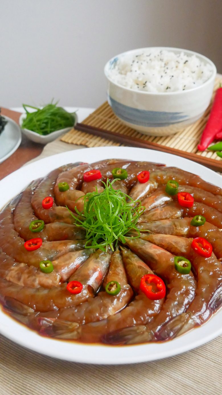 Korean Marinated Raw Shrimp - 새우장 (Saewoo Jang) - Jecca Chantilly