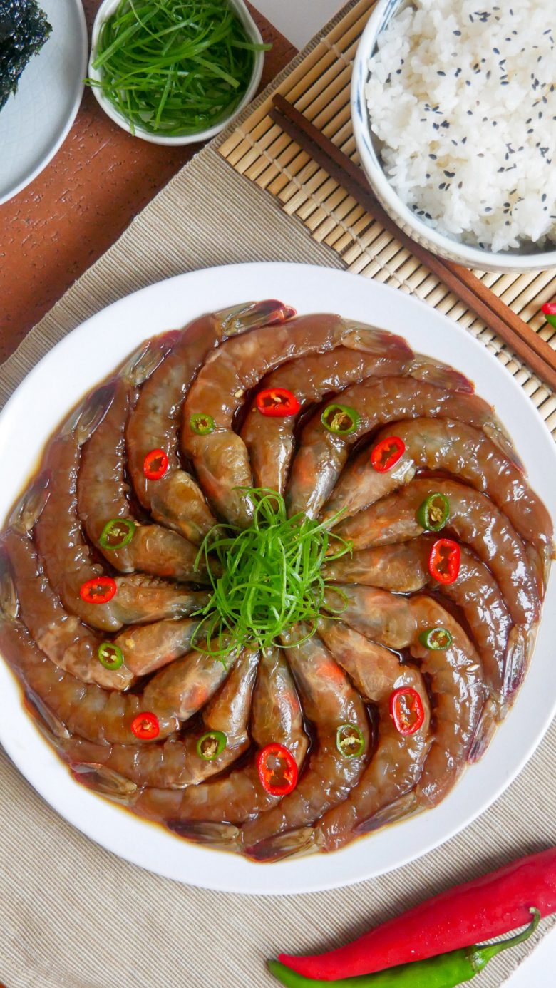 Korean Marinated Raw Shrimp - 새우장 (Saewoo Jang) - Jecca Chantilly