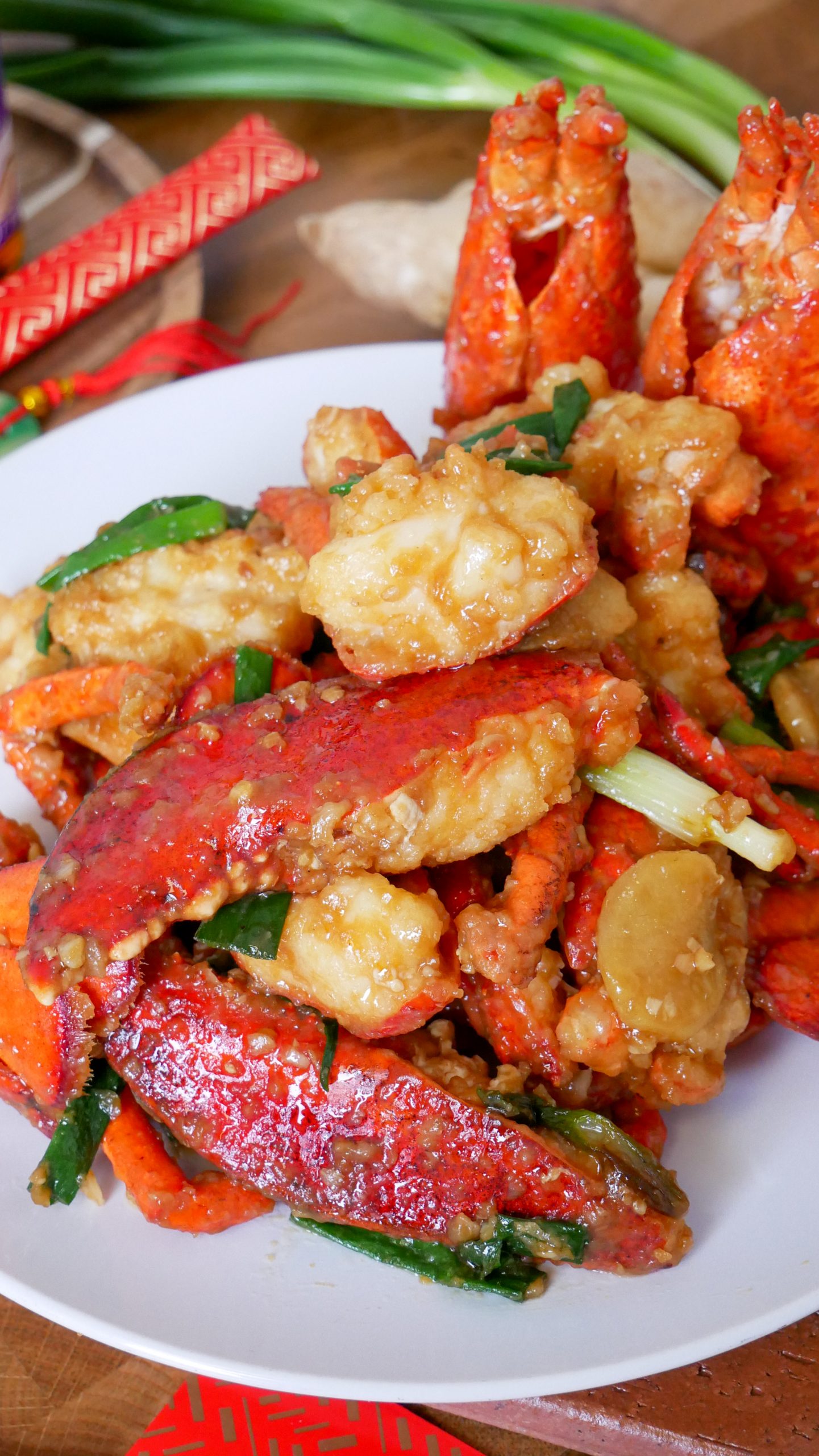 Cantonese Style Ginger Scallion Lobster Recipe - Jecca Chantilly