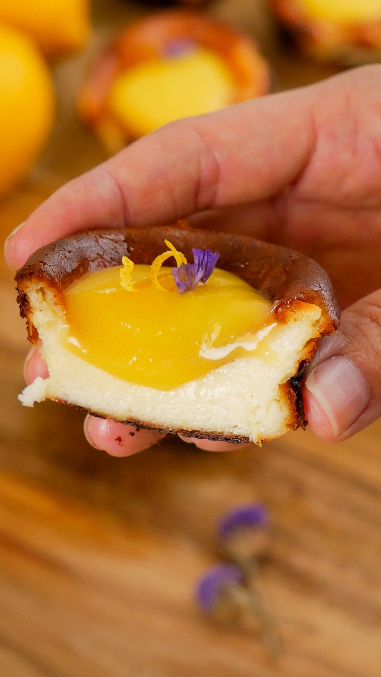 Mini Lemon Basque Cheesecakes Recipe - Jecca Chantilly