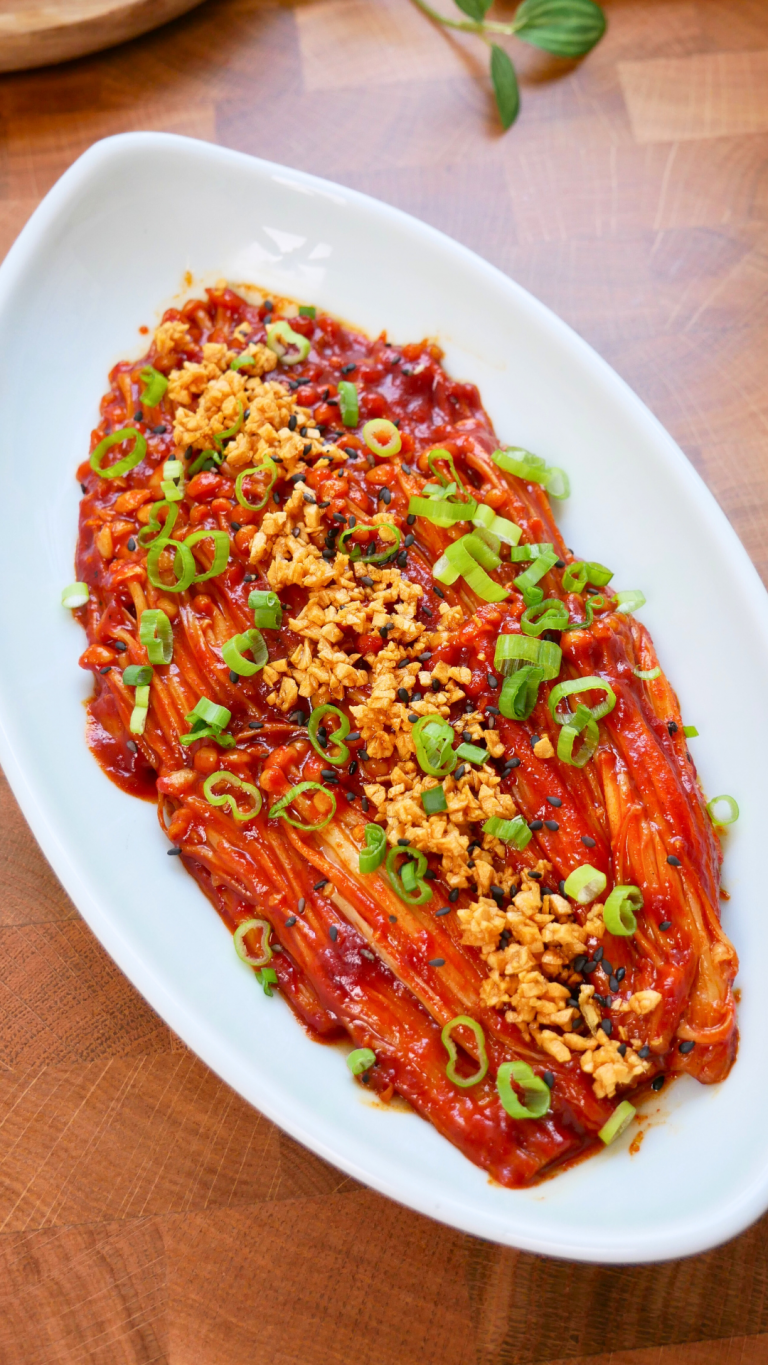 15-Minute Spicy Enoki Mushrooms Recipe - Jecca Chantilly