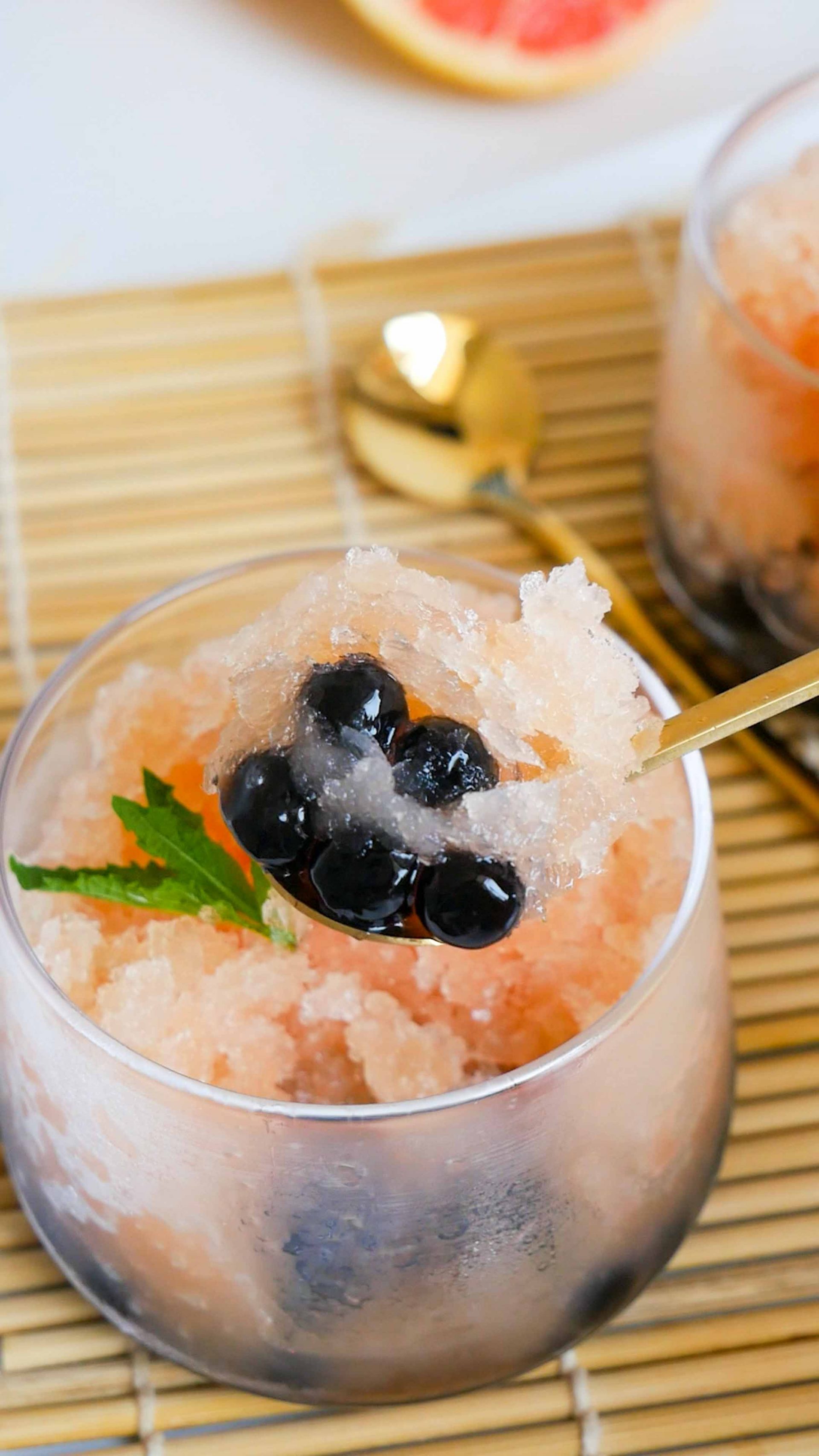 Grapefruit Green Tea Granita Bubble Tea Recipe - Jecca Chantilly